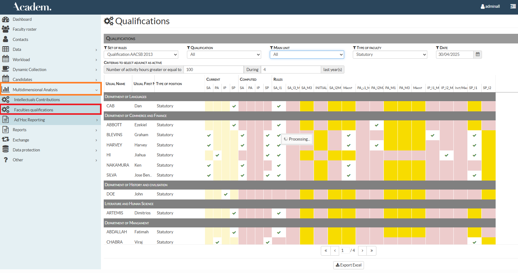 RimaOne | software editor | Analyse faculty member's qualifications